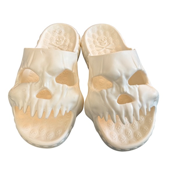 Shoes | Skull Slides Sandals Bone Creepy Halloween Novelty Slip On 4243 ...